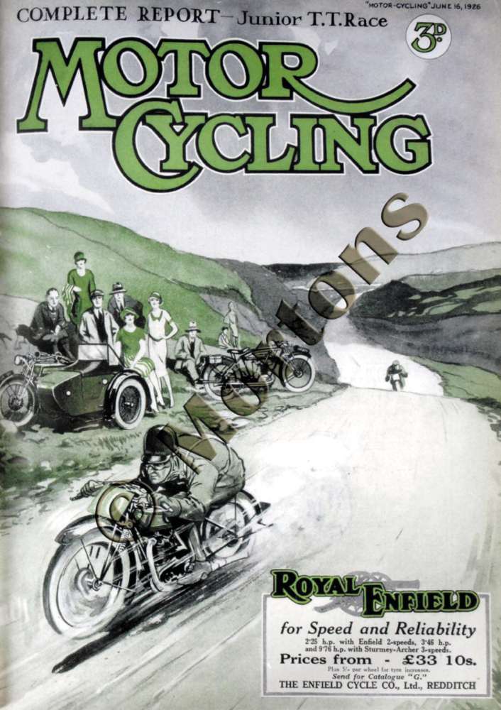 Motor Cycling Cover Junior TT 16 June 1926 - A3 Poster / Print ...